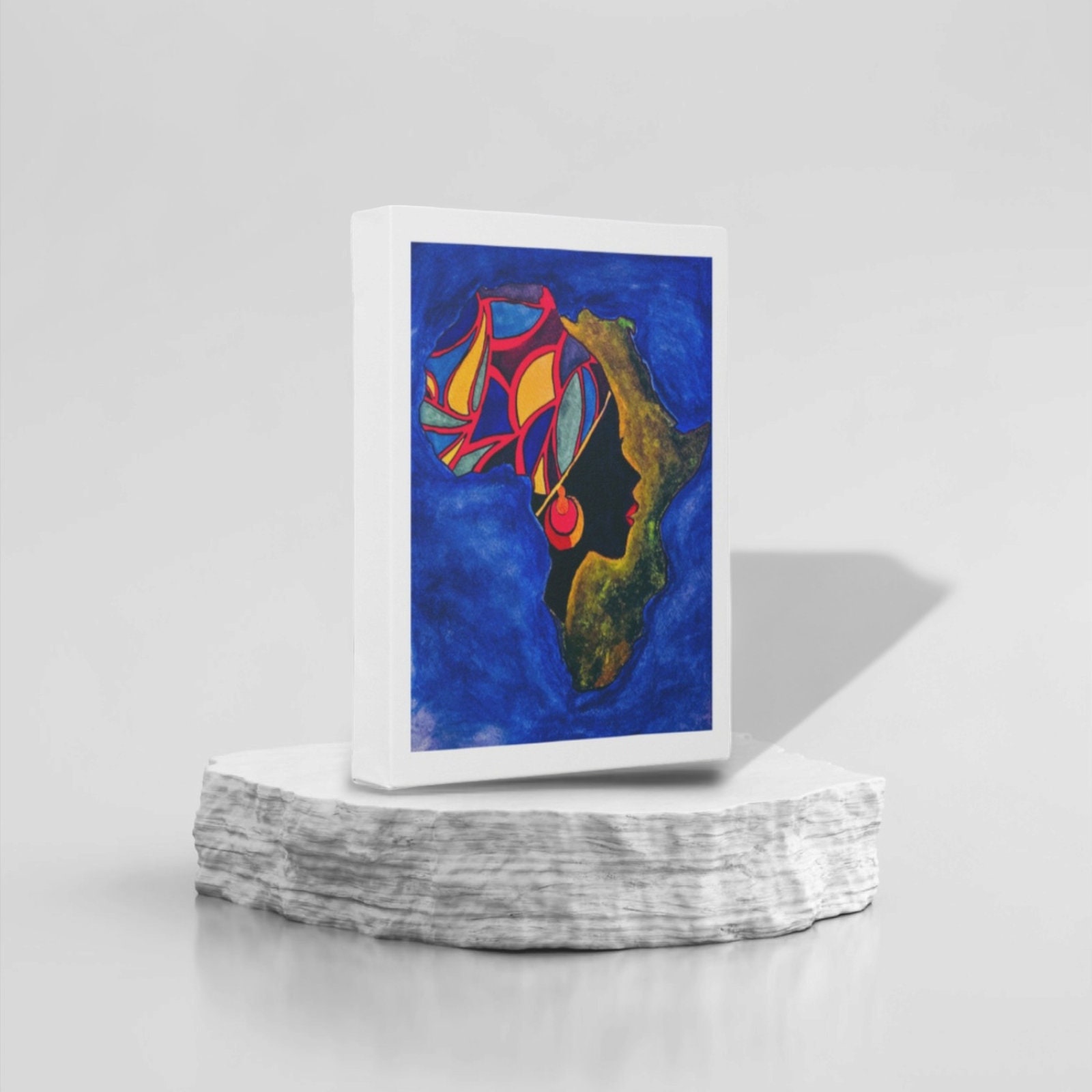 Ethnic Wall Art Abstract Africa Map Painting on Canvas, Detailed ...