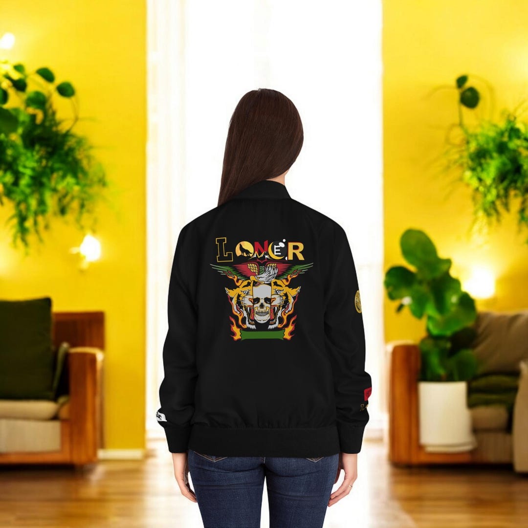 Tiger Graphic Bomber Jacket, Illusion Art All Over Print Women's ...