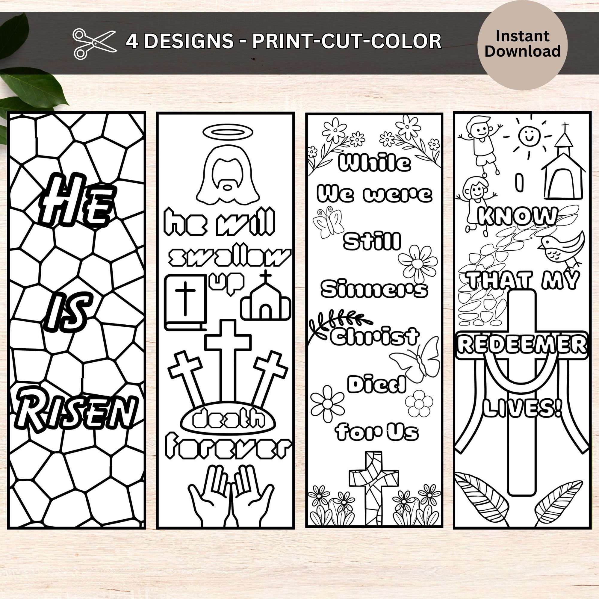 Bible Bookmark,printable Bookmarks,he is Risen,easter Craft,coloring ...