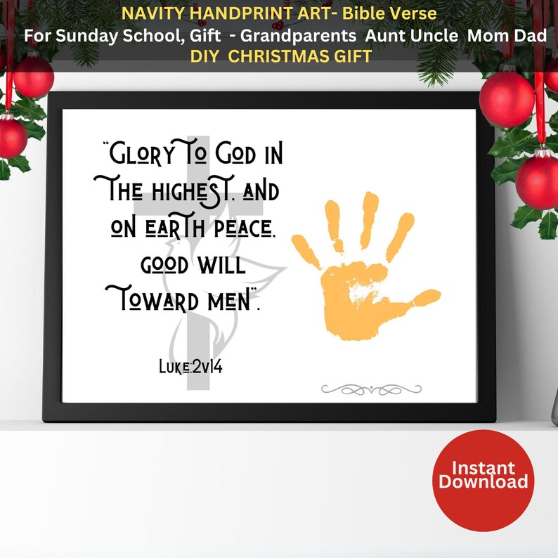 Nativity Handprint,christmas Handprint Art,glory to God Christmas ...