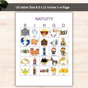 Nativity Bingo X100 Christmas Bingo,printable Bingo,bingo Christmas ...