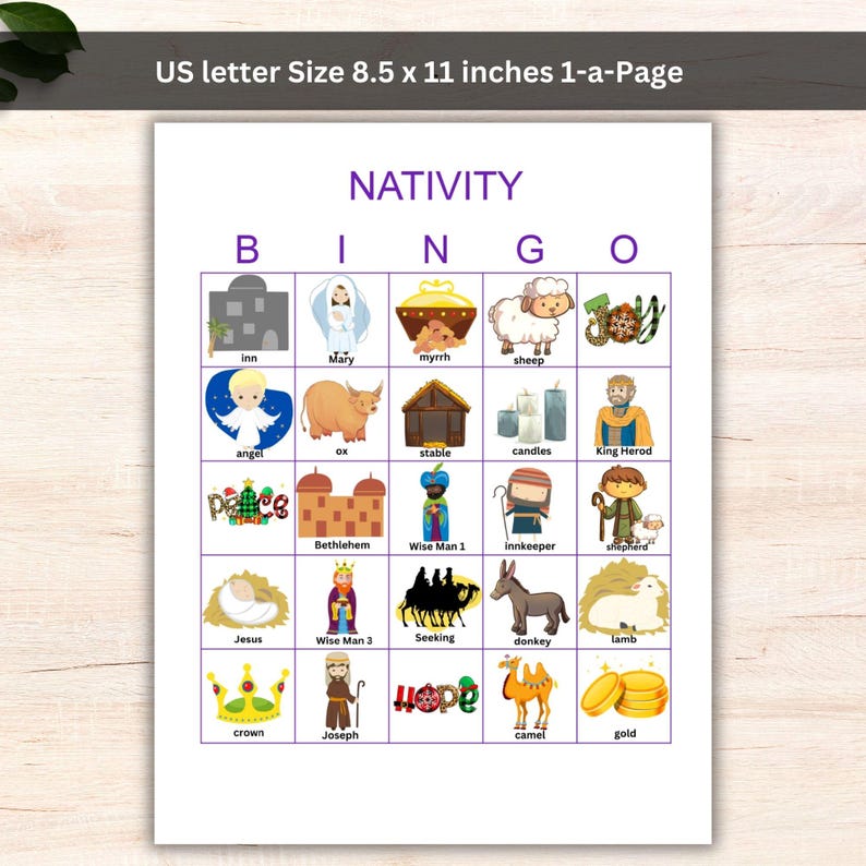 Nativity Bingo X100 Christmas Bingo,printable Bingo,bingo Christmas ...