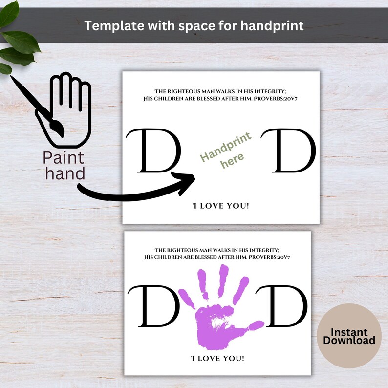 Fathers Day Bible Verse Printable,fathers Day Handprint,craft,1st ...