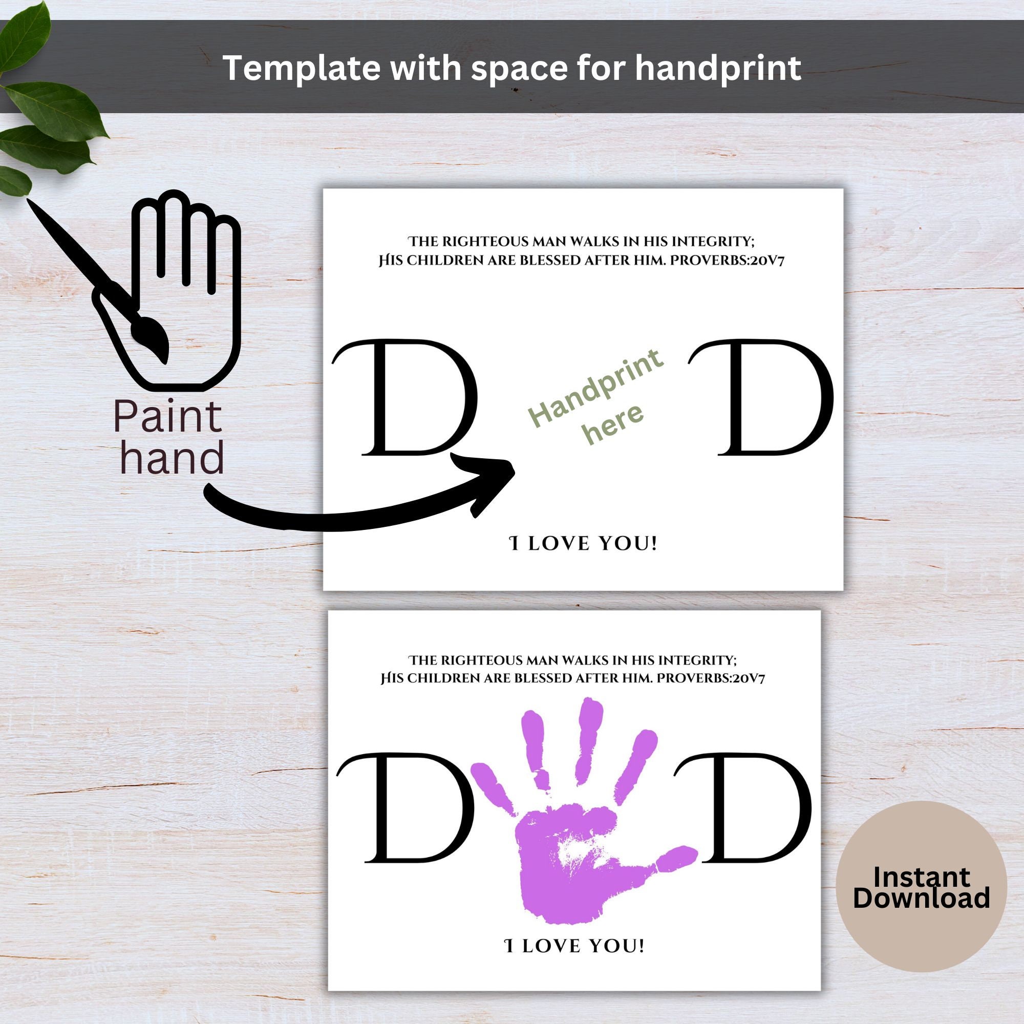 Fathers Day Bible Verse Printable,fathers Day Handprint,craft,1st ...