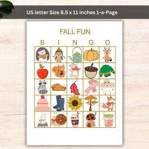 Fall Bingo,x100 Fall Bingo Printable,fall Activity,homeschool Fall ...