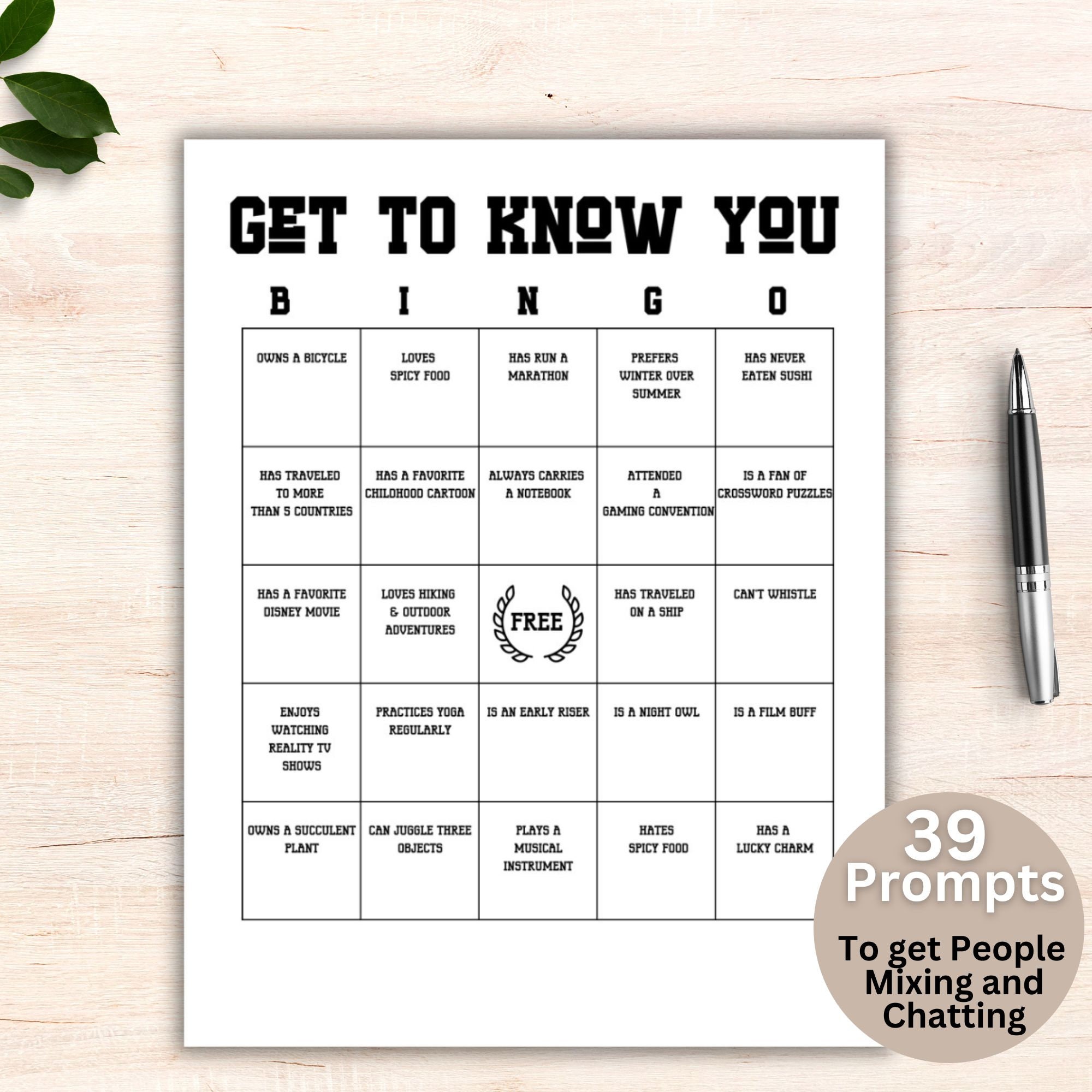 Get to Know You Bingo,coworker Bingo,icebreaker,activity,find Someone ...
