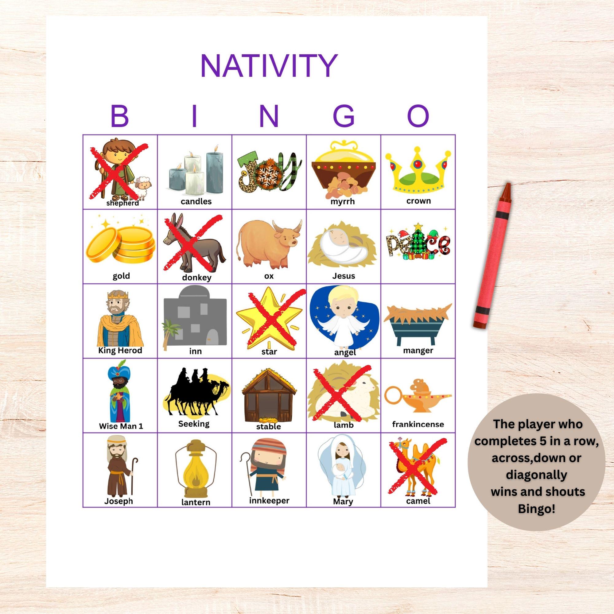 Nativity Bingo X100 Christmas Bingo,printable Bingo,bingo Christmas ...