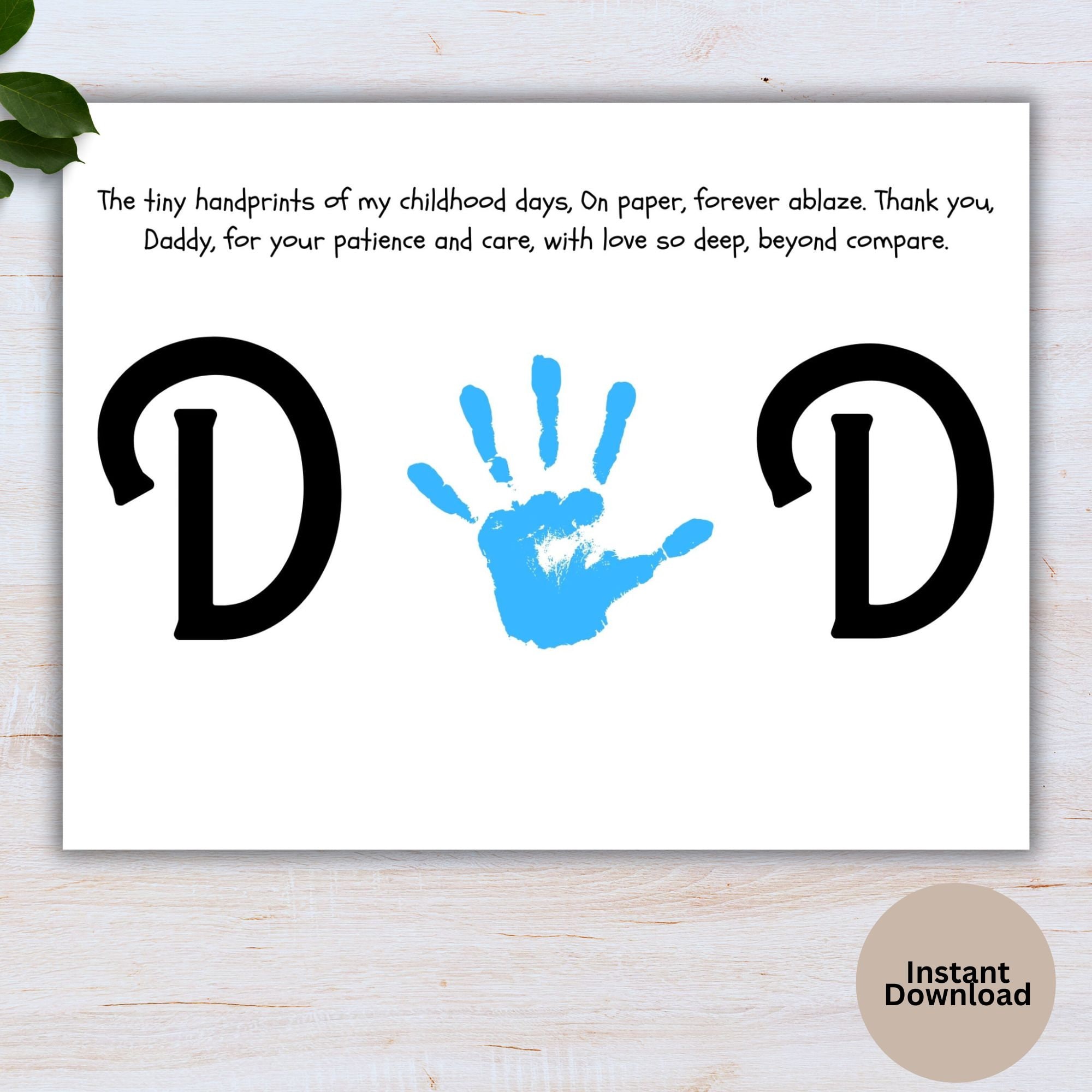 Fathers Day Handprint,father's Day Craft Idea,printable,dad Gift From ...