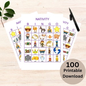 Nativity Bingo X100 Christmas Bingo,printable Bingo,bingo Christmas ...