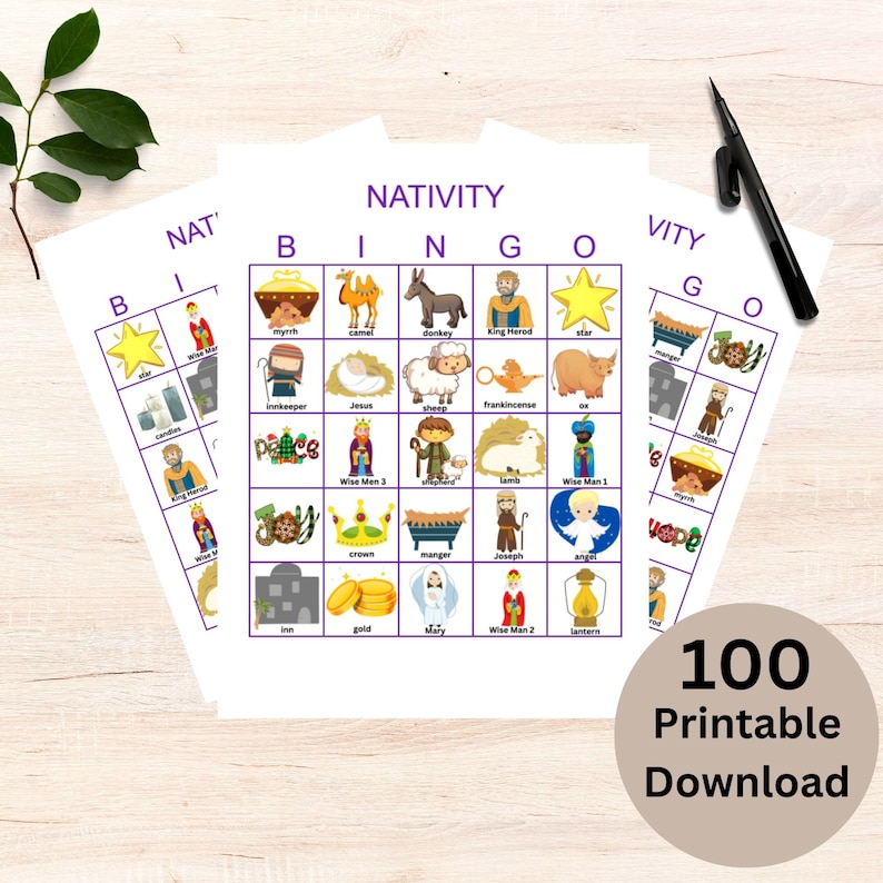 Nativity Bingo X100 Christmas Bingo,printable Bingo,bingo Christmas ...