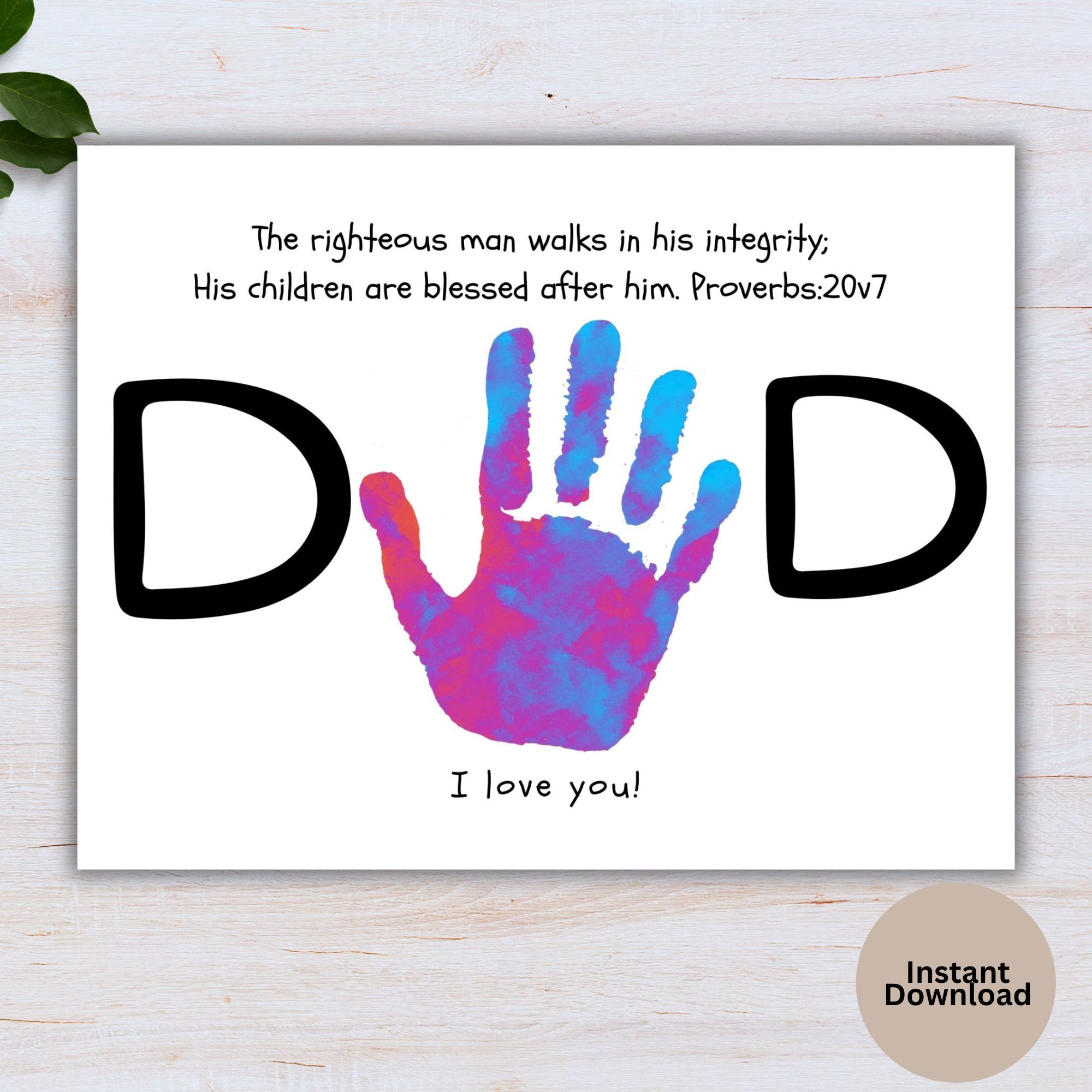 Fathers Day Handprint,craft,fathers Day Bible Verse Printable,1st ...