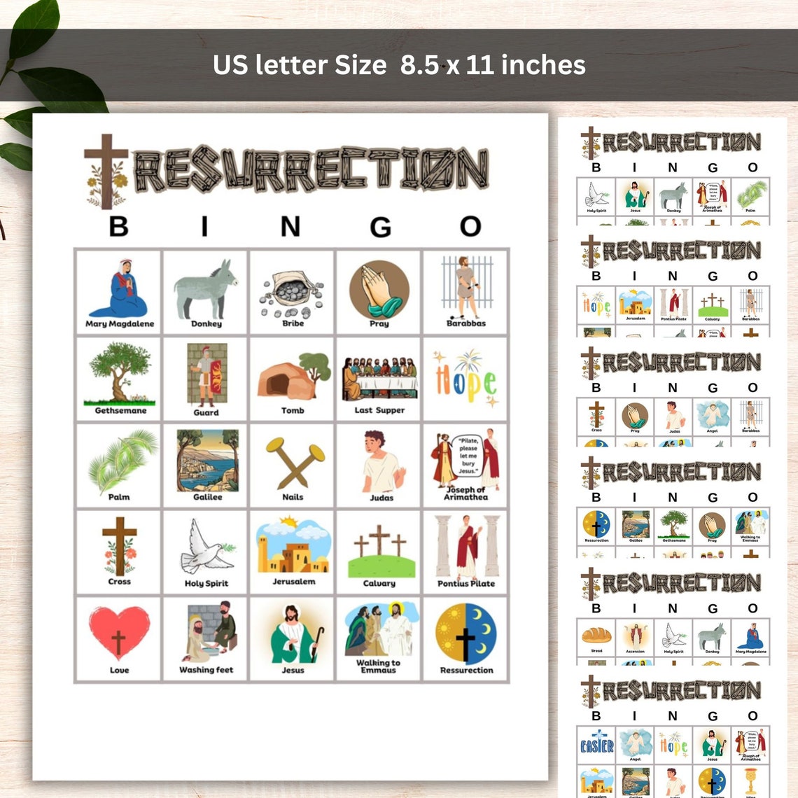 Resurrection Bingo,he is Risen,religious Easter Bingo Printable,for ...