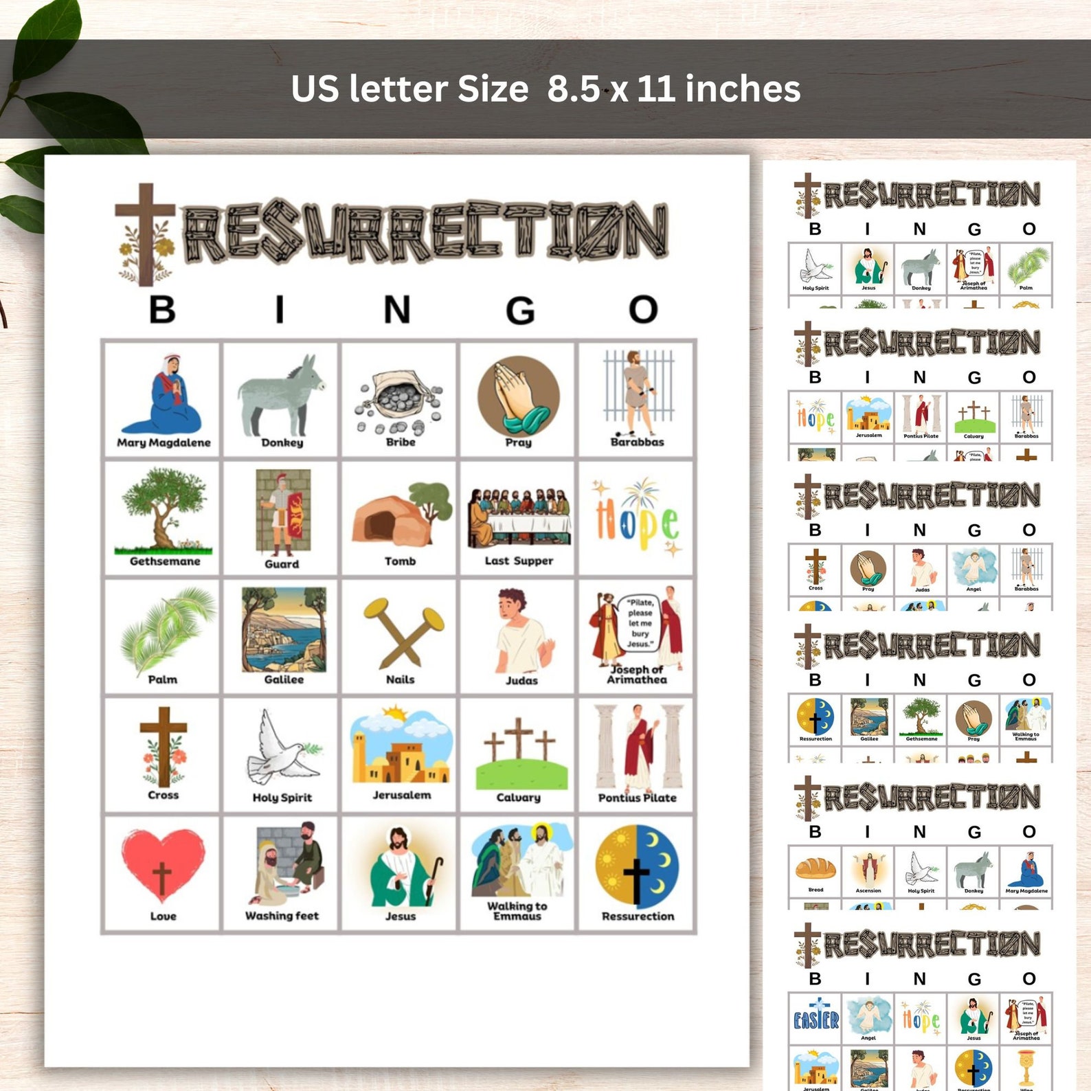 Resurrection Bingo,he is Risen,religious Easter Bingo Printable,for ...