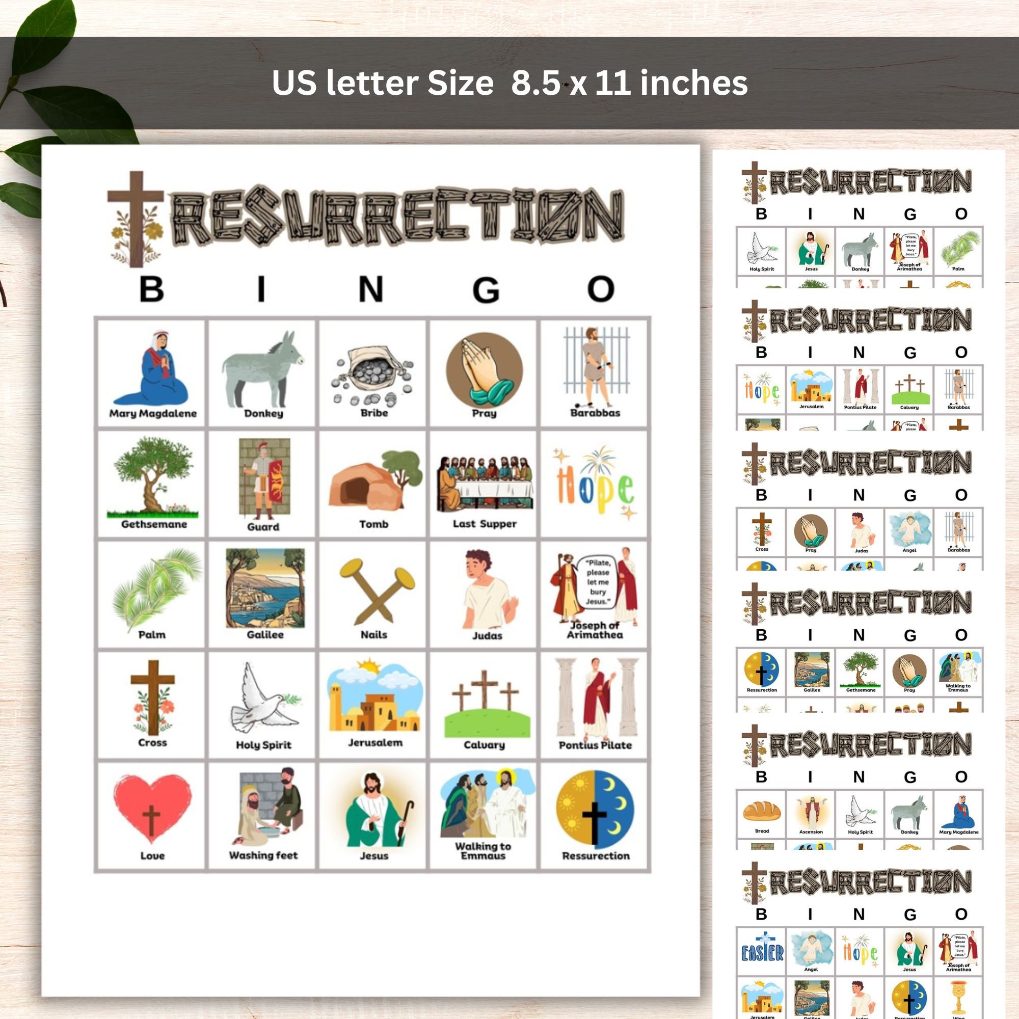 Resurrection Bingo,he is Risen,religious Easter Bingo Printable,for ...