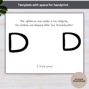Fathers Day Handprint,craft,fathers Day Bible Verse Printable,1st ...