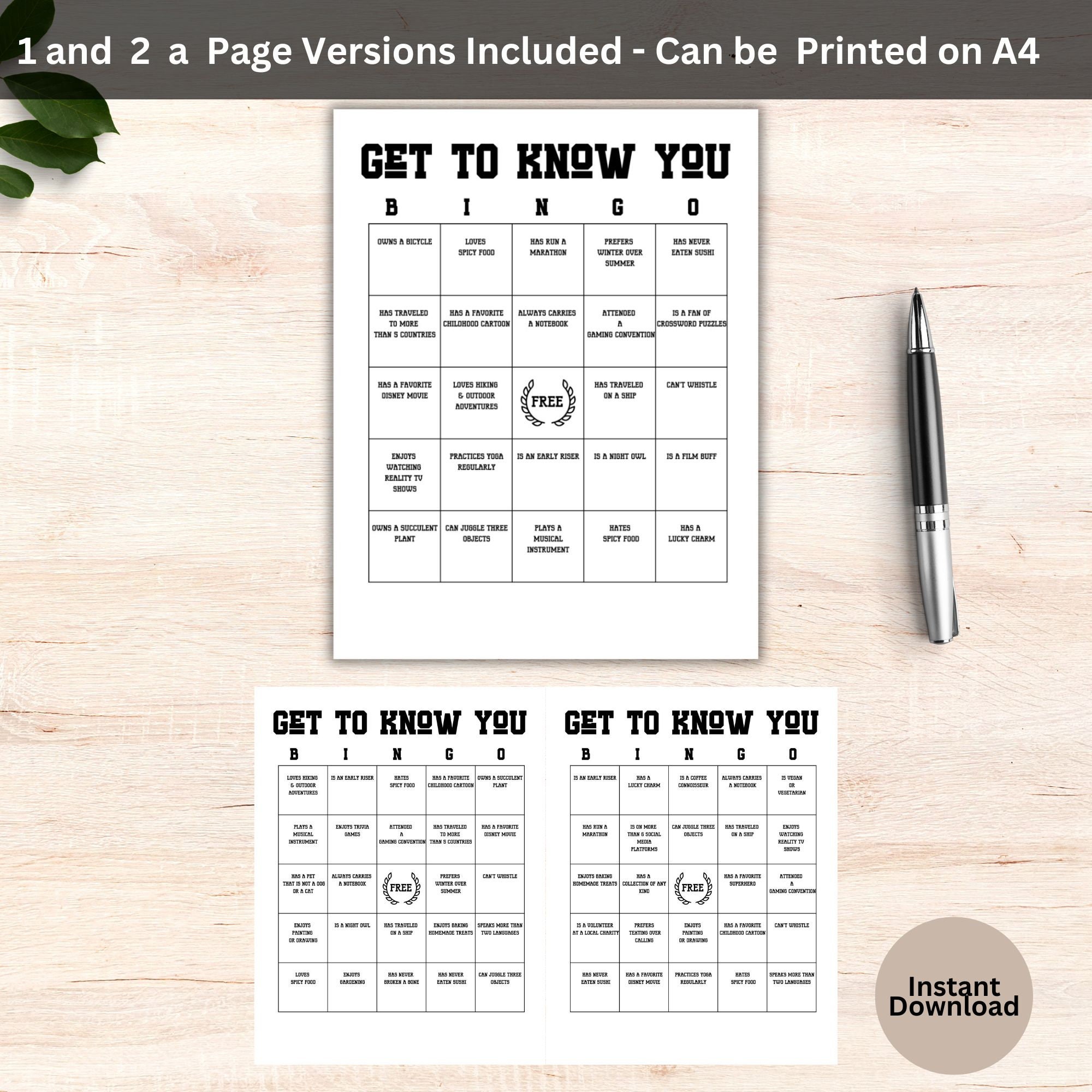 Get to Know You Bingo,coworker Bingo,icebreaker,activity,find Someone ...