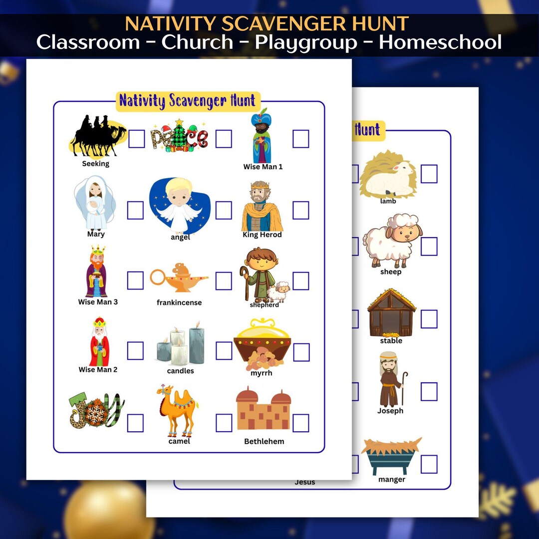 Nativity Scavenger Hunt,printable,christianity Christmas,nativity ...