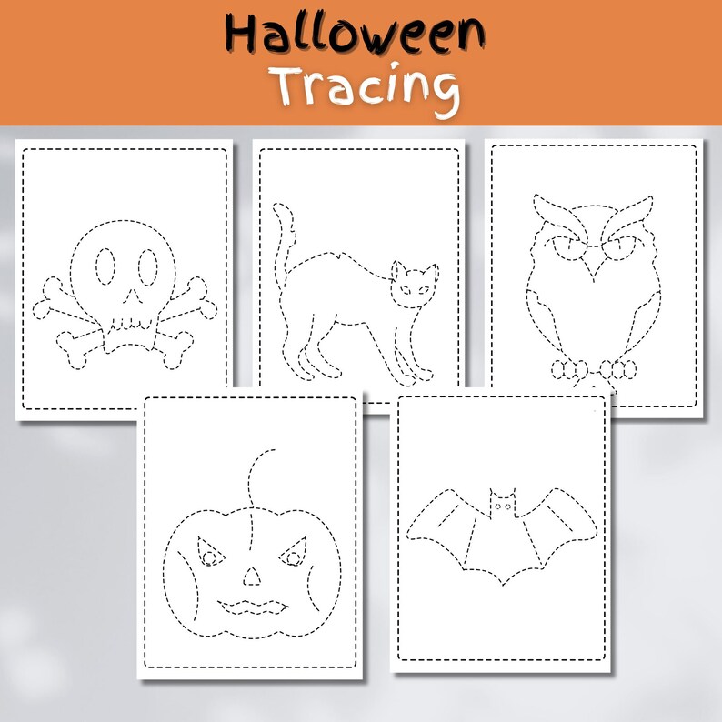 Halloween Activity Pack, Tracing Coloring, Wordsearch Printable Bundle ...