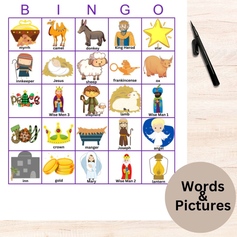 Nativity Bingo X100 Christmas Bingo,printable Bingo,bingo Christmas ...