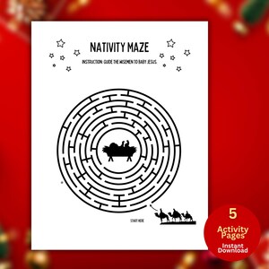 Nativity Activity Printables: Maze, Word Scramble, Quiz (PDF) - Etsy