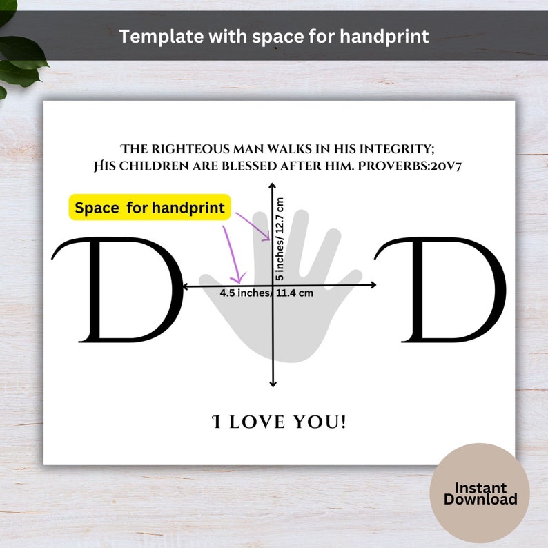 Fathers Day Bible Verse Printable,fathers Day Handprint,craft,1st ...