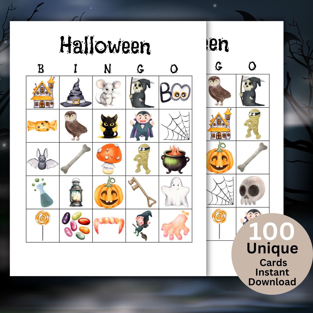 Halloween Bingo,printable Picture Bingo for Preschool,kindergarten ...