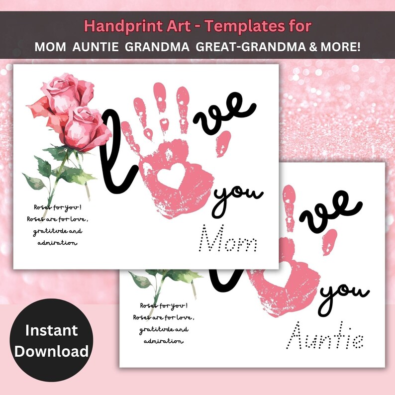 Mothers Day Handprint Art,handwriting Practice,printable,gift,craft ...