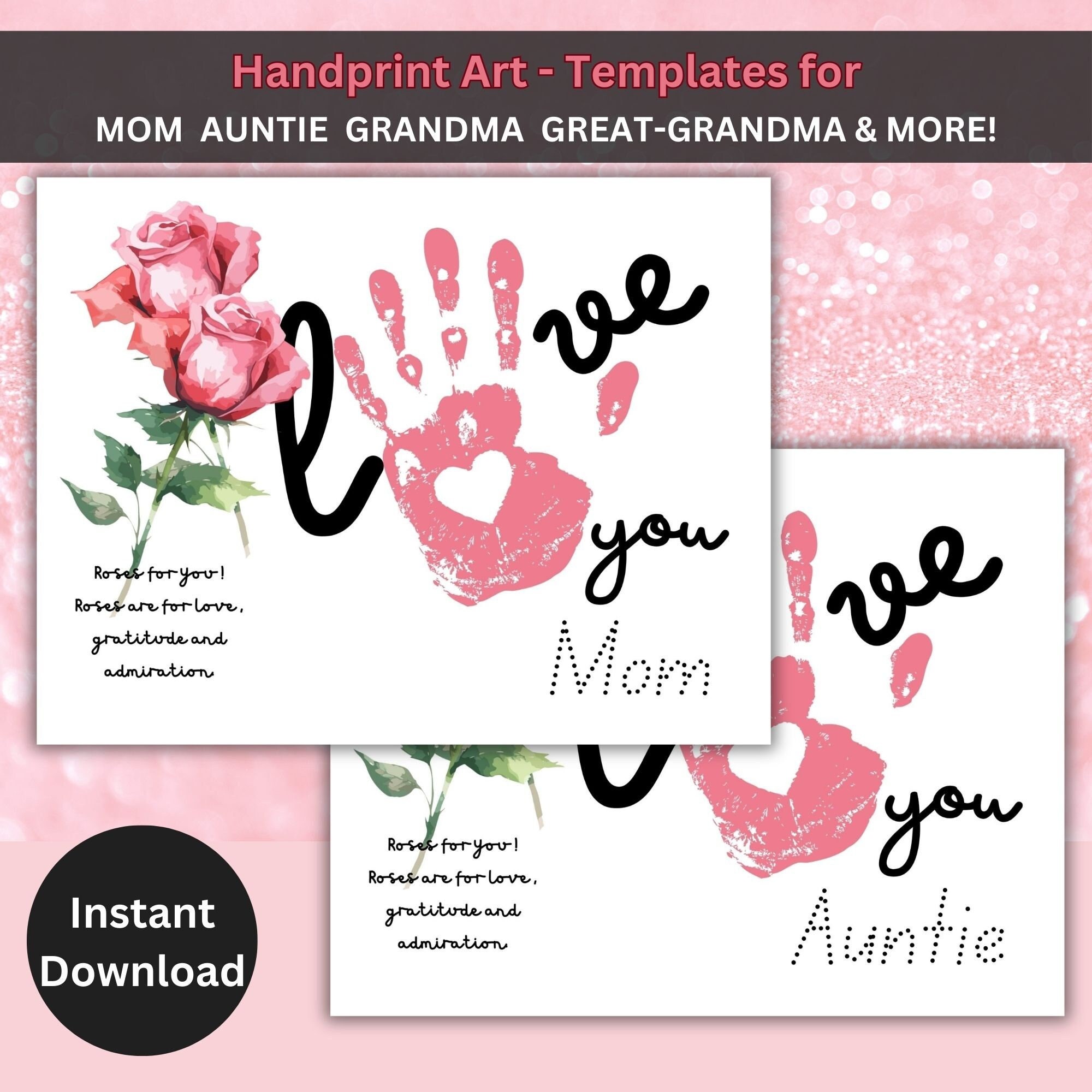 Mothers Day Handprint Art,handwriting Practice,printable,gift,craft ...