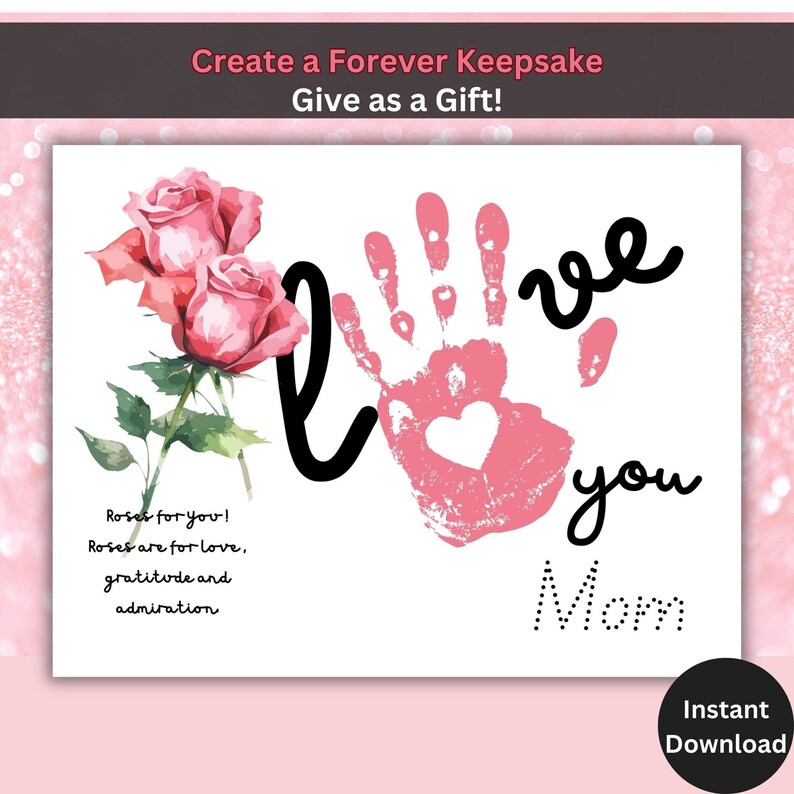 Mothers Day Handprint Art,handwriting Practice,printable,gift,craft ...