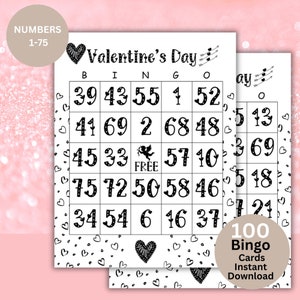 Valentine Bingo,valentines Number Bingo,valentine Game for Seniors ...