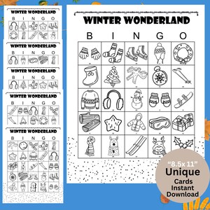 Winter Bingo X100 Christmas Bingo,printable Bingo, for Party,color In ...