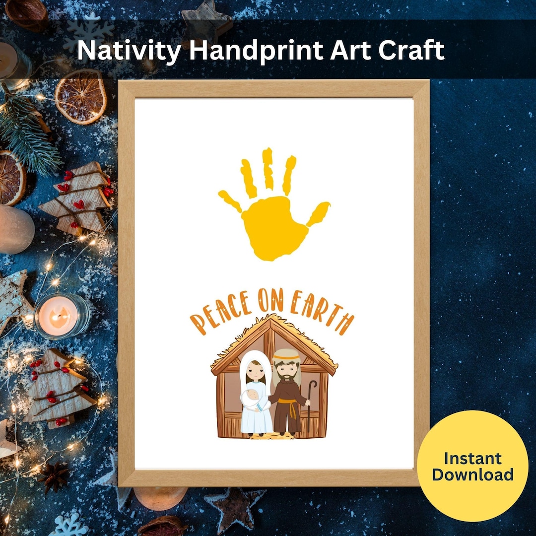 Nativity Handprint,peace on Earth,christmas Handprint,art,craft ...