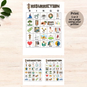 Resurrection Bingo,he is Risen,religious Easter Bingo Printable,for ...