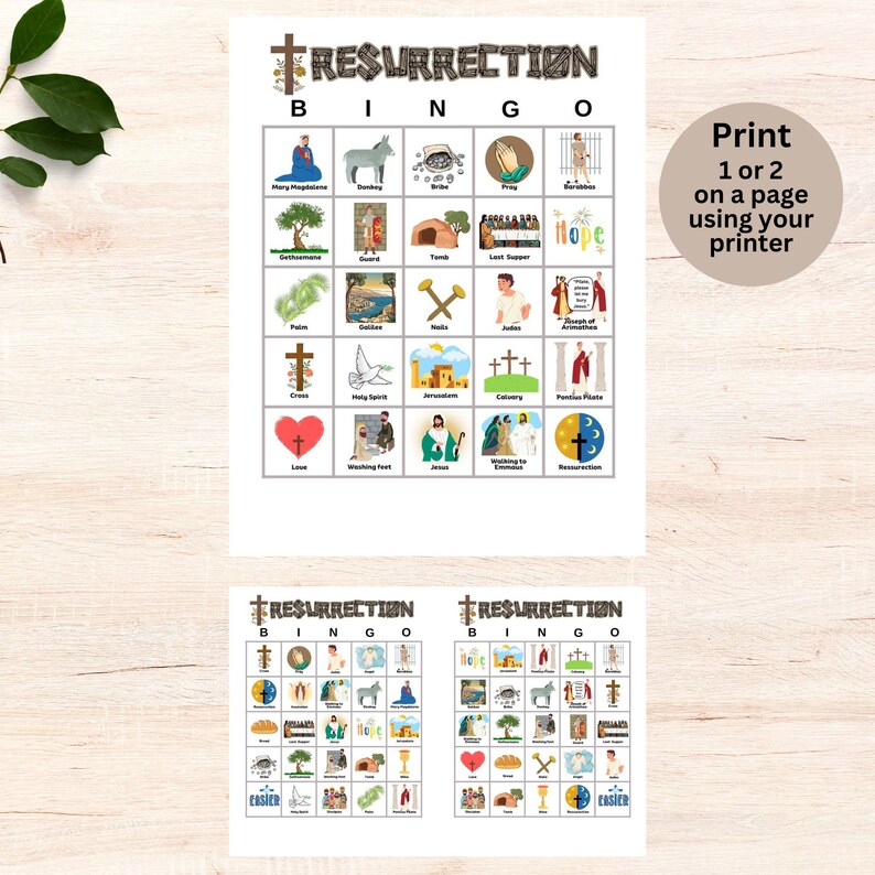 Resurrection Bingo,he is Risen,religious Easter Bingo Printable,for ...