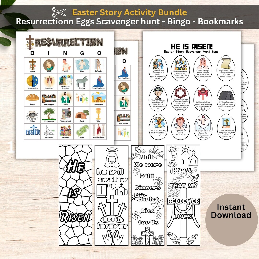 Easter Sunday School,easter Activities,coloring,craft,bible Bookmark ...