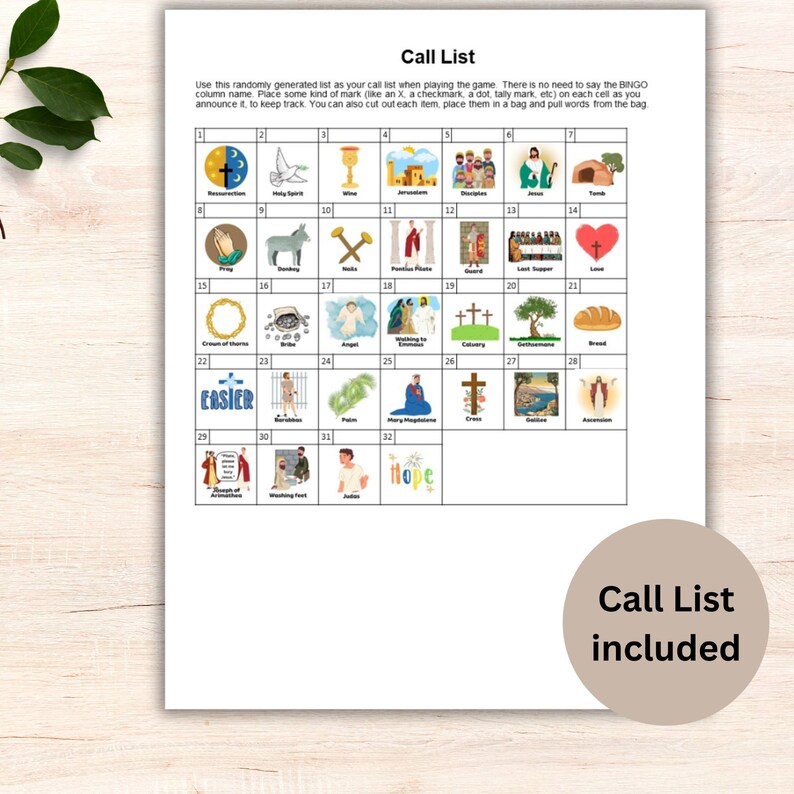 Resurrection Bingo,he is Risen,religious Easter Bingo Printable,for ...