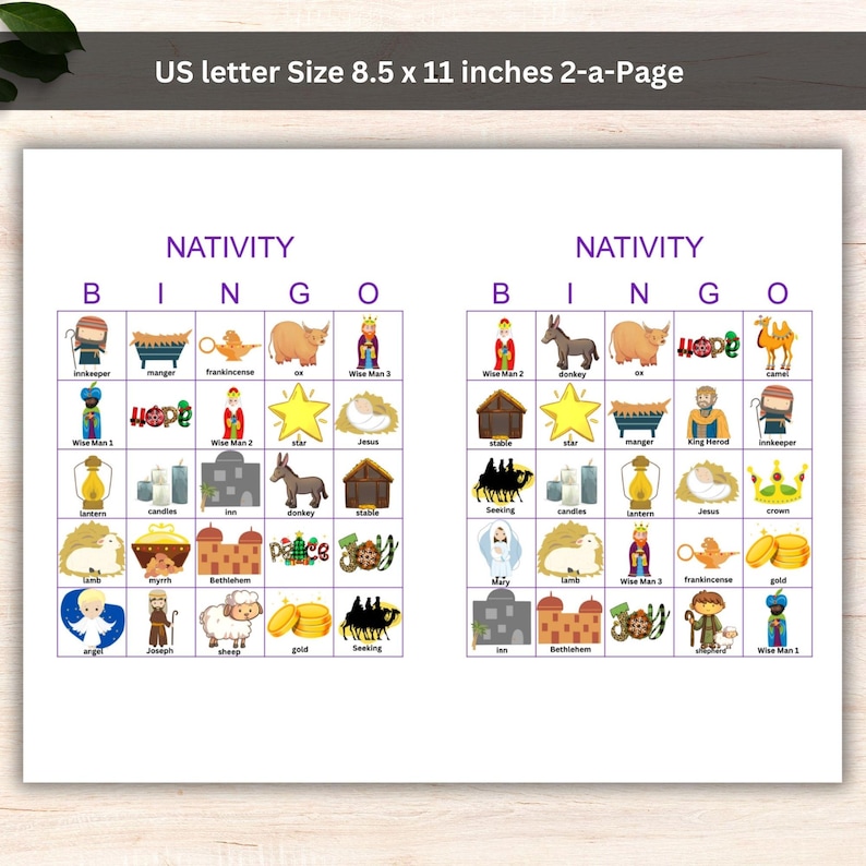 Nativity Bingo X100 Christmas Bingo,printable Bingo,bingo Christmas ...