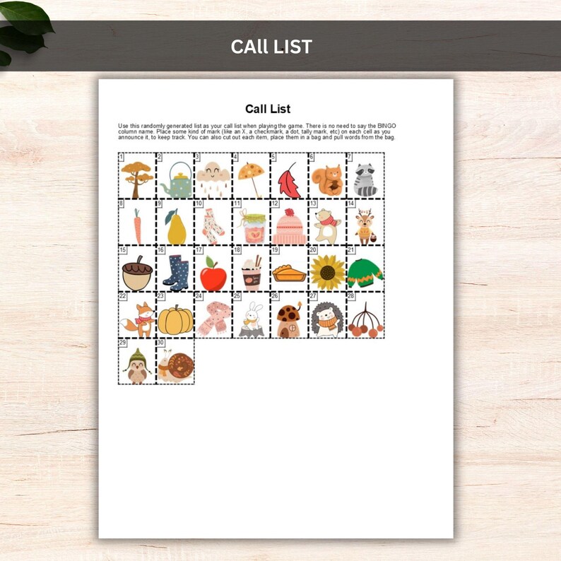 Fall Bingo,x100 Fall Bingo Printable,fall Activity,homeschool Fall ...