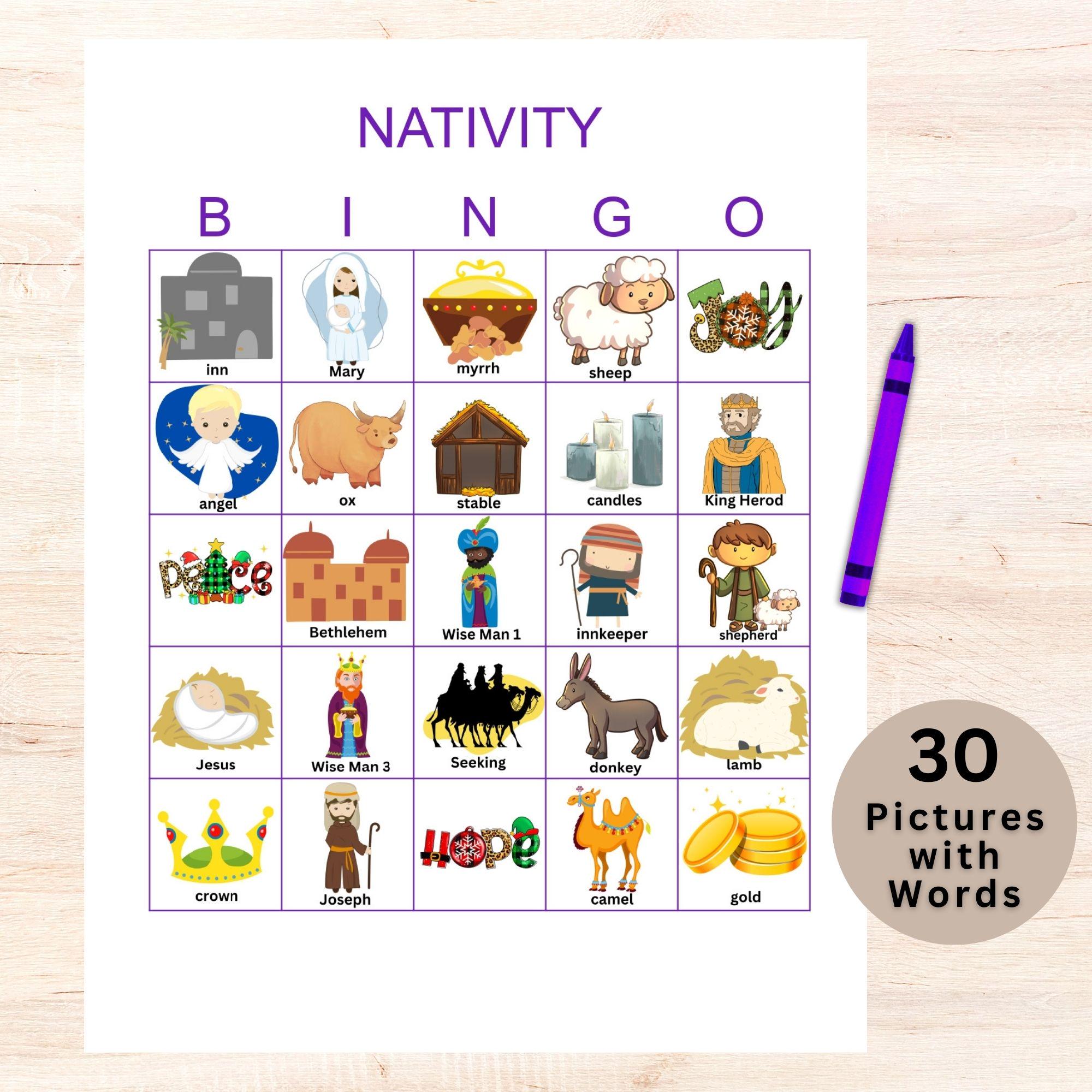 Nativity Bingo X100 Christmas Bingo,printable Bingo,bingo Christmas ...