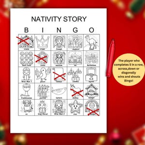 Nativity Bingo,story,christmas Bingo,printable Bingo,bingo Christmas ...