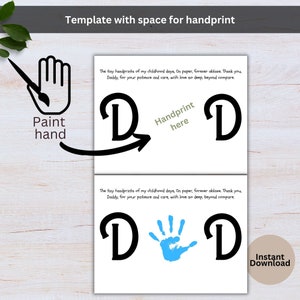 Fathers Day Handprint,father's Day Craft Idea,printable,dad Gift From ...