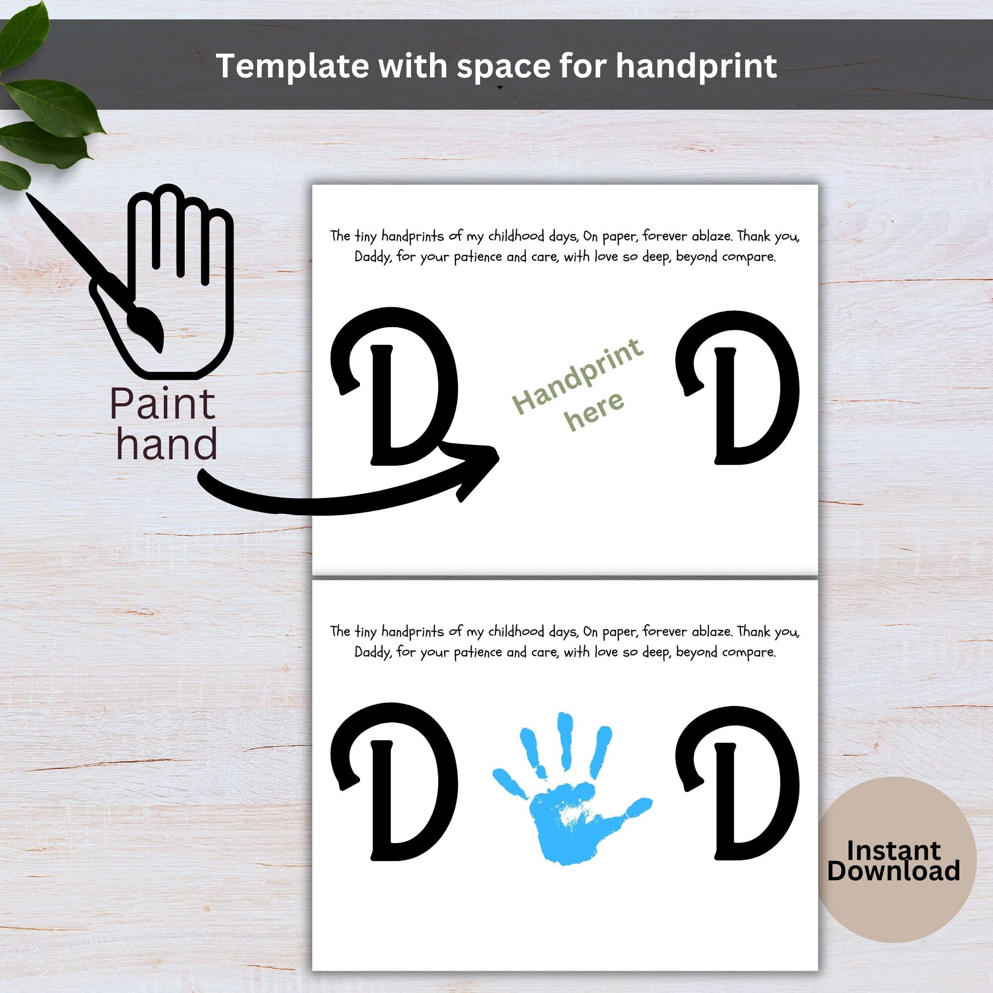Fathers Day Handprint,father's Day Craft Idea,printable,dad Gift From ...