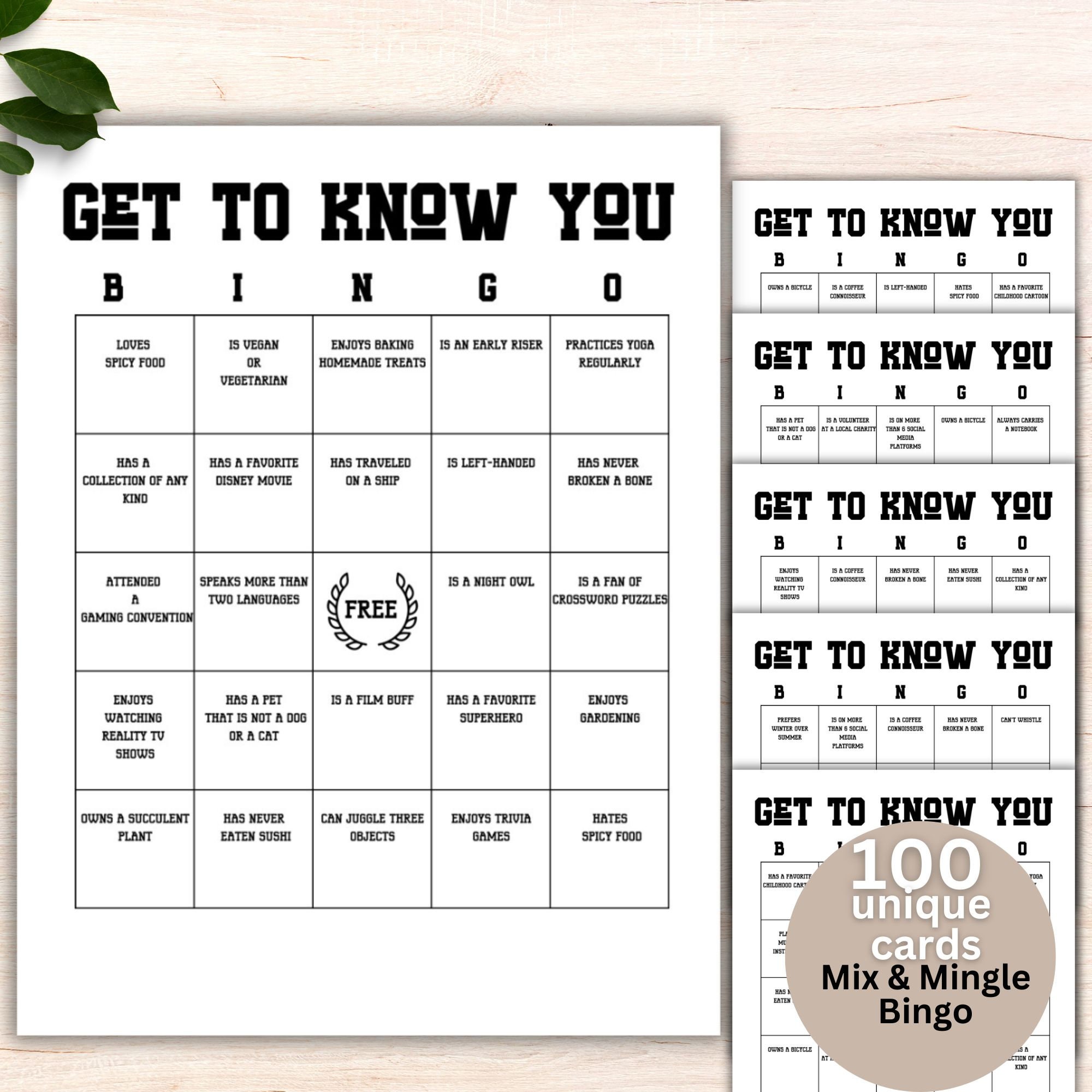 Get to Know You Bingo,coworker Bingo,icebreaker,activity,find Someone ...