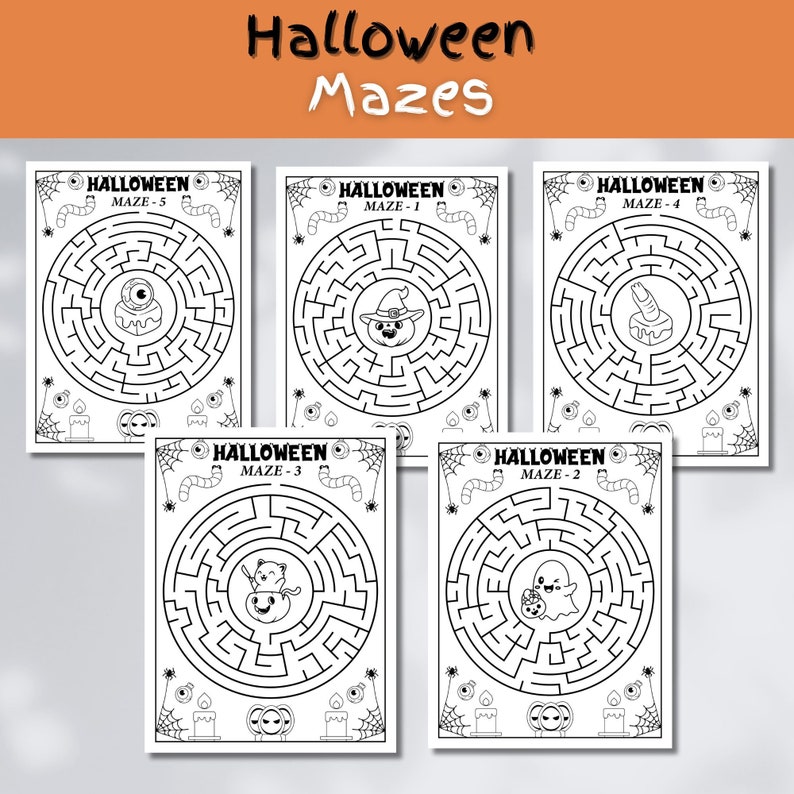 Halloween Activity Pack, Tracing Coloring, Wordsearch Printable Bundle ...