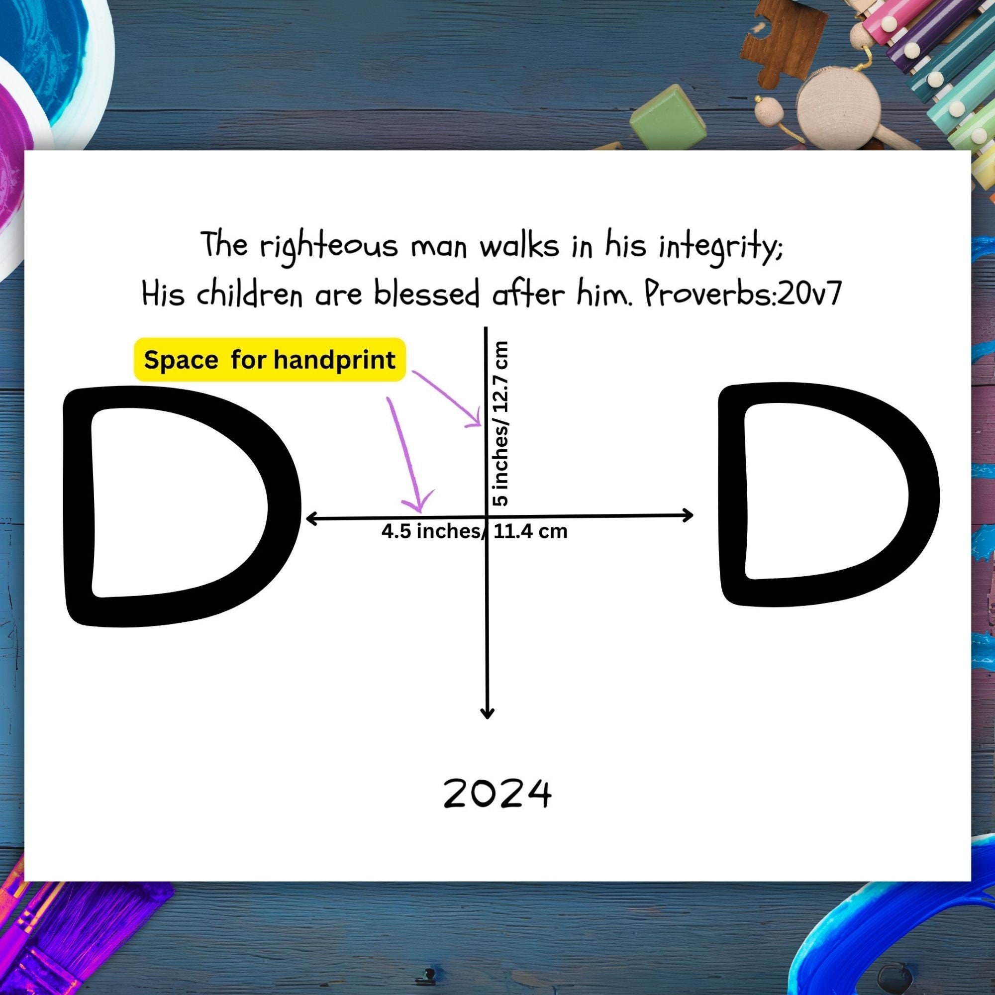 Father Day Handprint Bible Verse Craft,proverbs 20:7,christian Dad ...