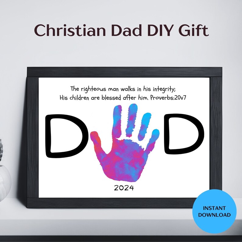 Father Day Handprint Bible Verse Craft,proverbs 20:7,christian Dad ...