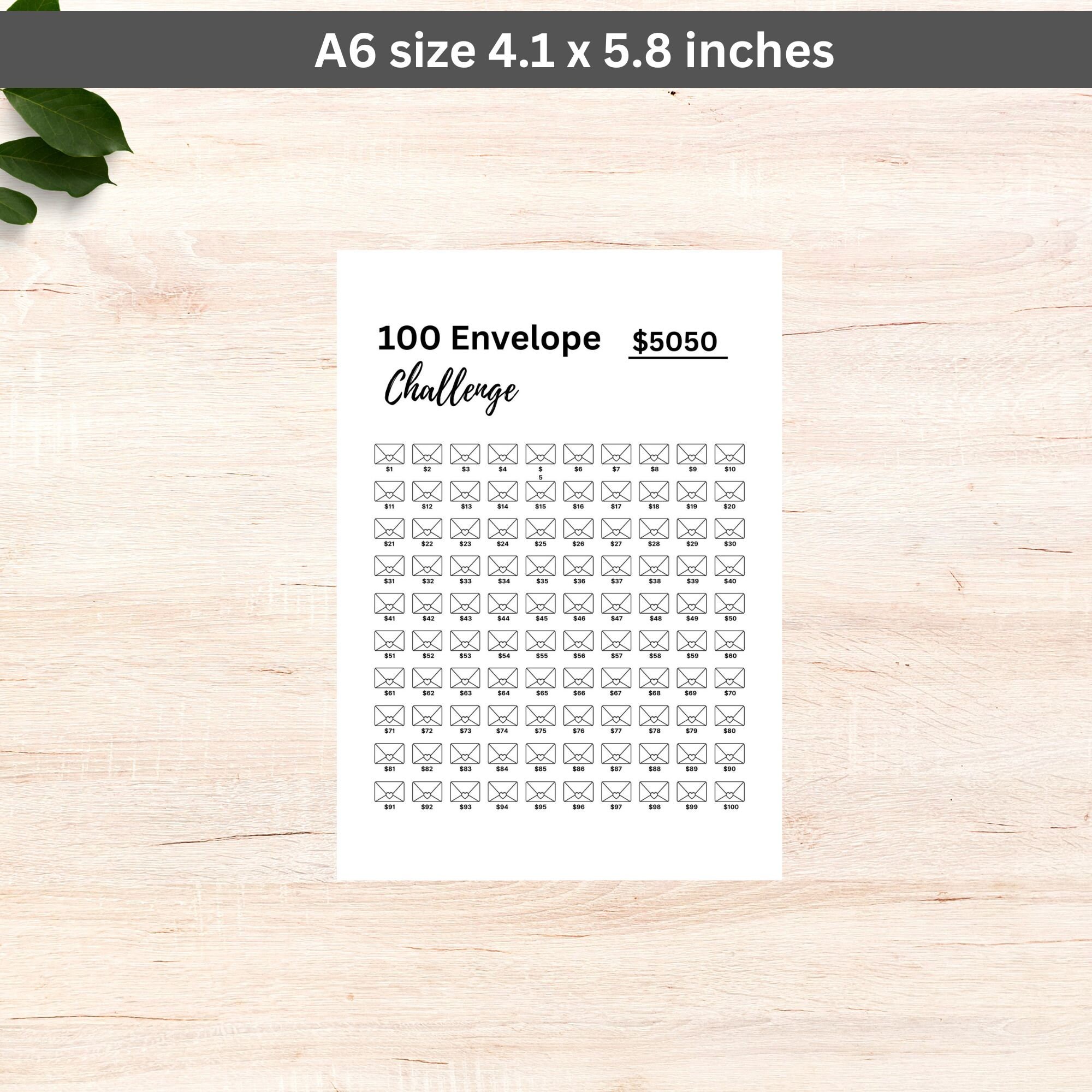 100 Envelope Challenge Printable,5050 Savings Challenge,money Saving ...