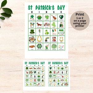 St Patricks Day Bingo,st Patricks Day Games,school St Patricks Printable,st Patrick's Day ...