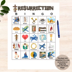 Resurrection Bingo,he is Risen,religious Easter Bingo Printable,for ...