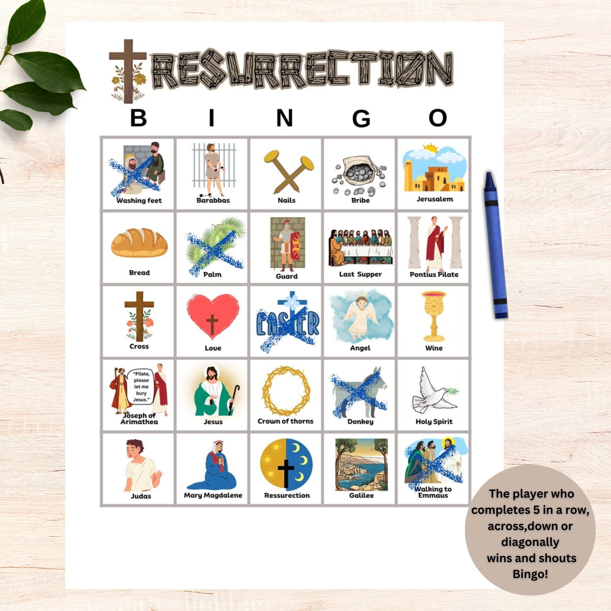 Resurrection Bingo,he is Risen,religious Easter Bingo Printable,for ...